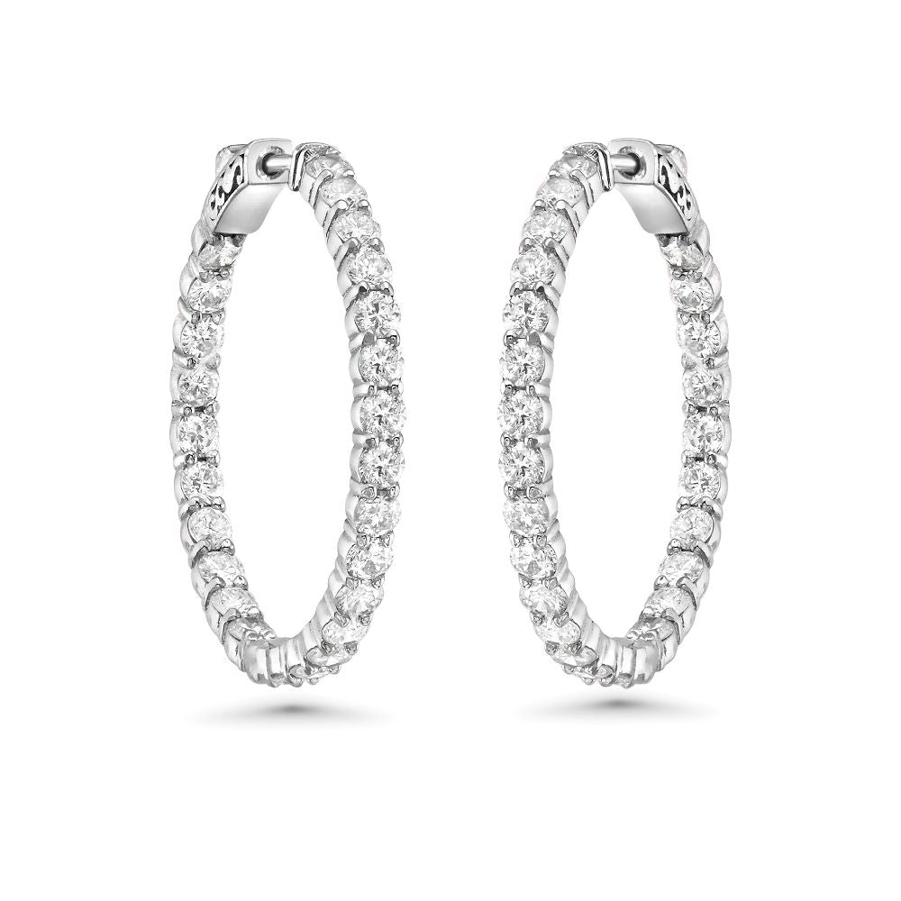 Diamond Inside-Out Hoop Earrings (4.50 ct.) in 14K Gold