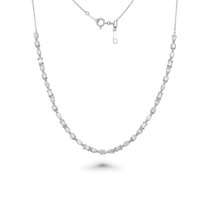 Multi Shape Diamond Adjustable Necklace (2.81 c.) in 14K Gold – Capucelli