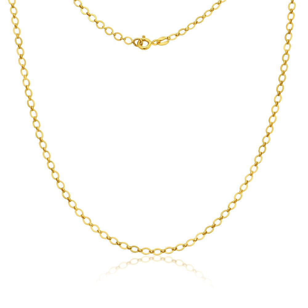 Oval Link Chain Necklace in 14K Gold | Capucelli