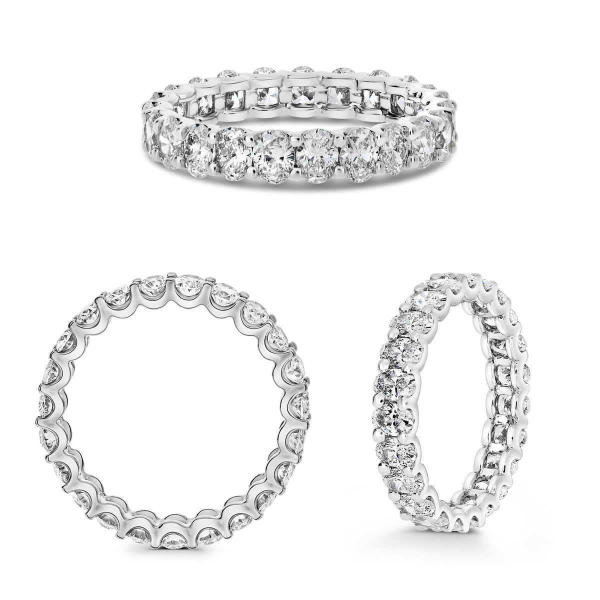 Oval Shape Diamond Eternity Ring Band (2.00 ct.) in Platinum / Capucelli